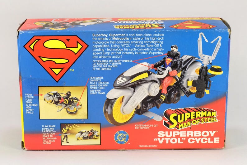 1995 Superman Superboy "vtol" Cycle Vintage Motorcycle Toy – Kenner ...