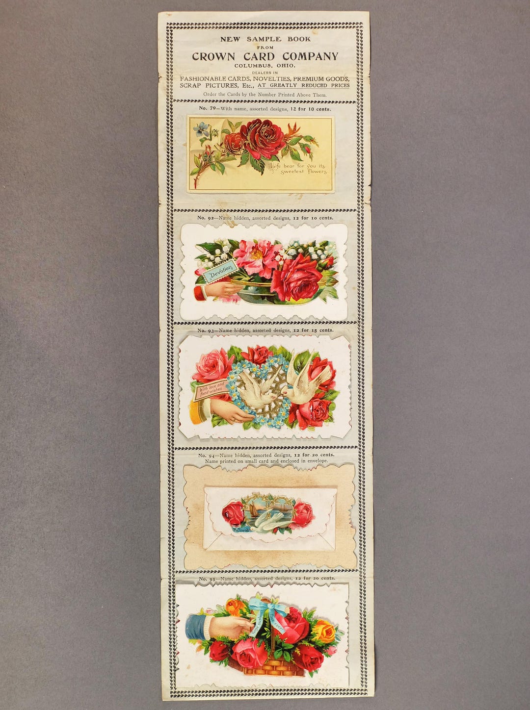 1890s Antique Victorian Calling Cards Salesman Sample Advertising ...