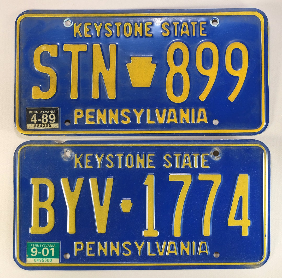2 Vintage Keystone State Pennsylvania Automobile License - Etsy