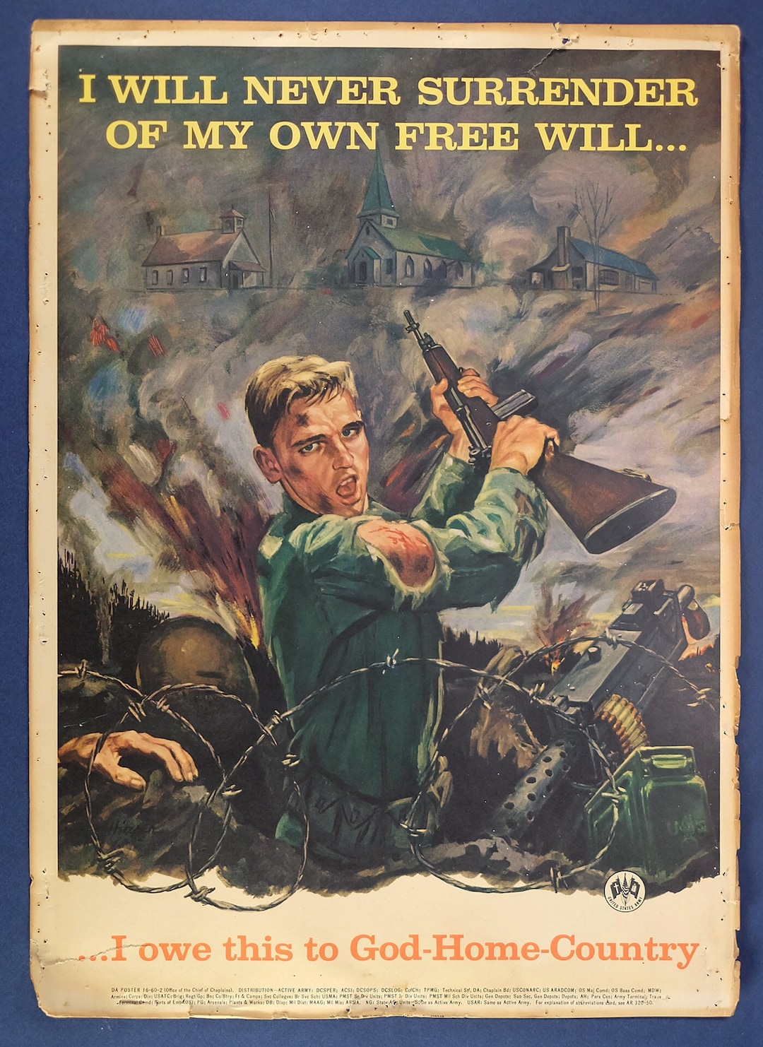 1958 Vintage Military Propaganda Poster Chief of Chaplains - Etsy