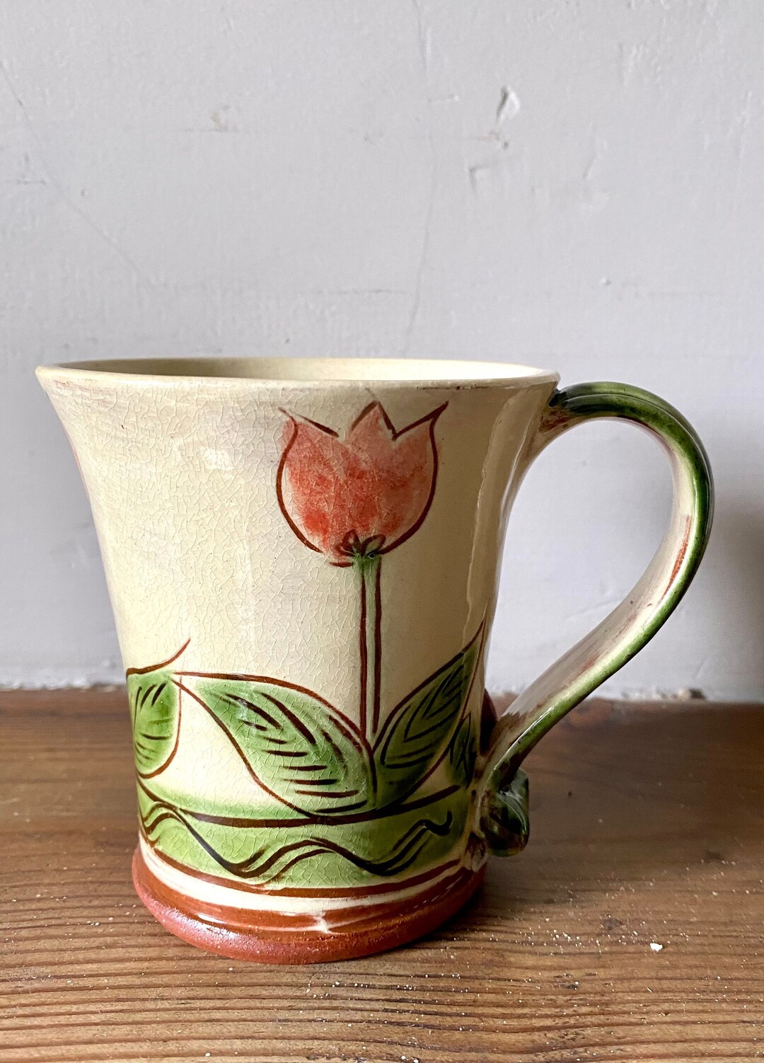 Lovely Penny Simpson Studio Pottery Sgraffito Tulip Pattern - Etsy