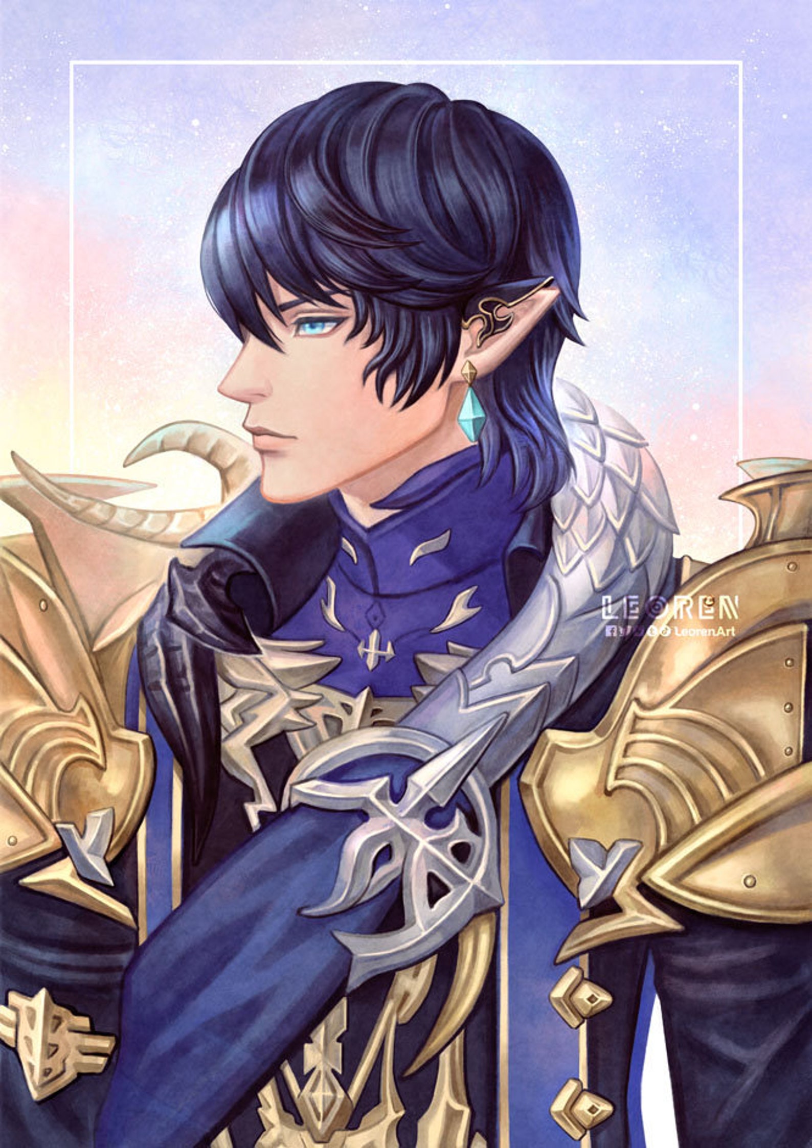Final Fantasy XIV / FFXIV - Emet Hythlodaeus Venat Aymeric - Art Print ...