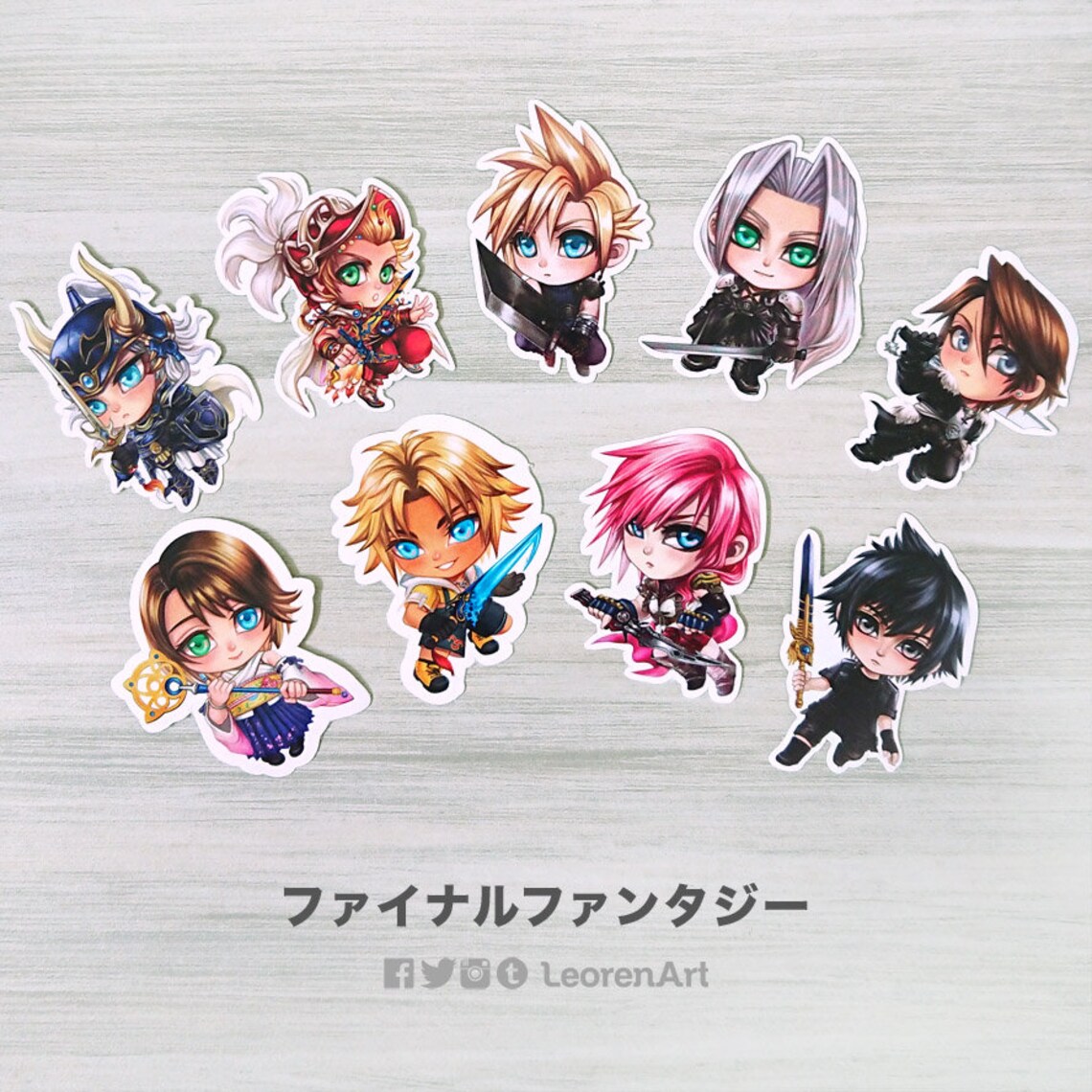 Final Fantasy - Sticker Set - Squall, Cloud Strife, Sephiroth, Tidus ...