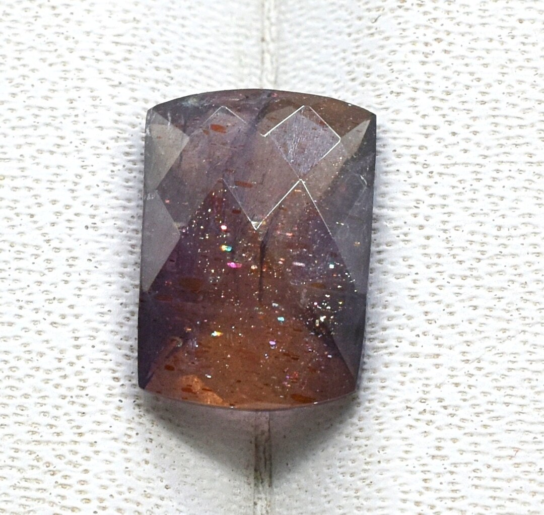 Checker Cut Iolite Sunstone: Multi-color Glitter Gemstone (7x10 MM) - Etsy