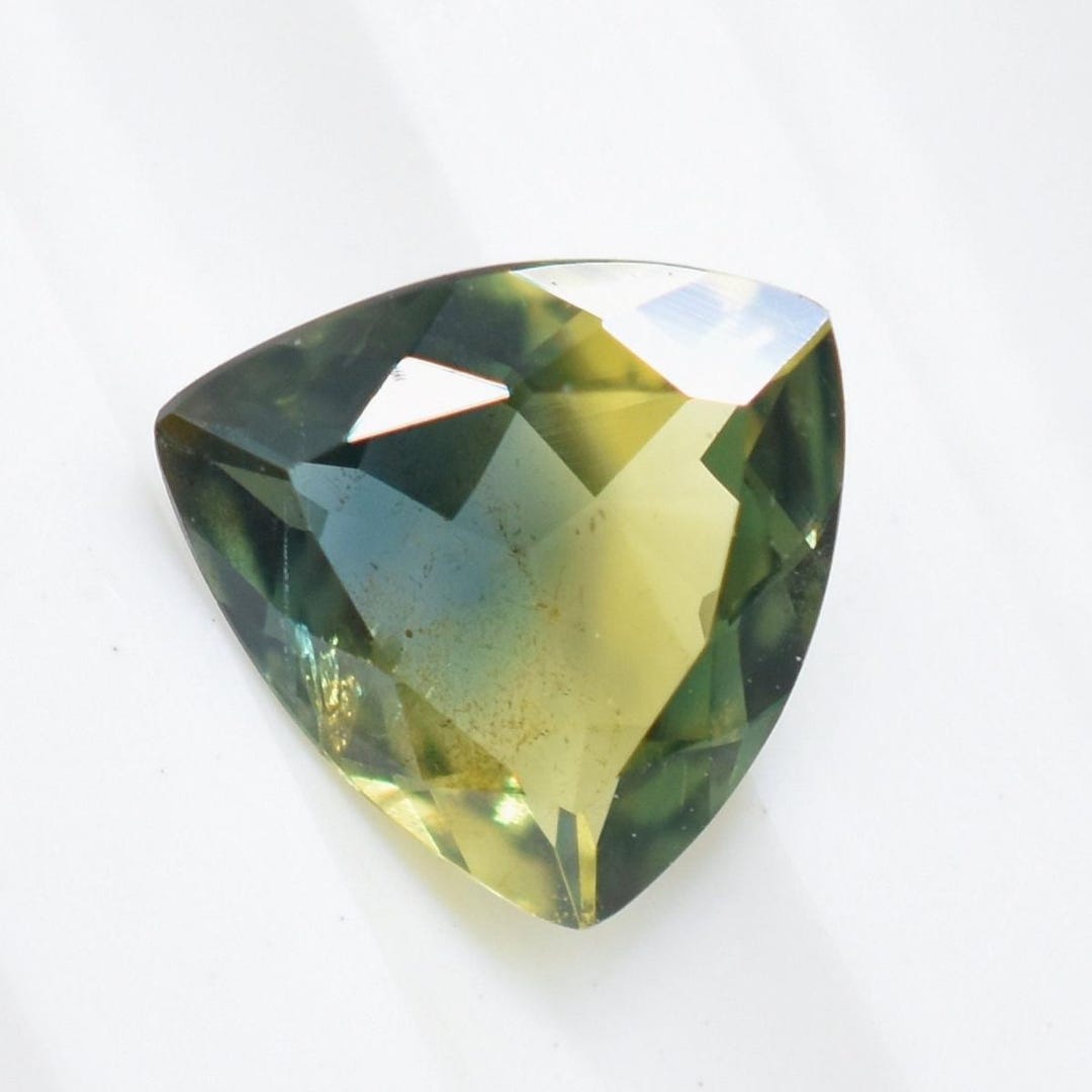 Natural Tri-color Parti Sapphire Gemstone Rare Loose Healing Crystal ...