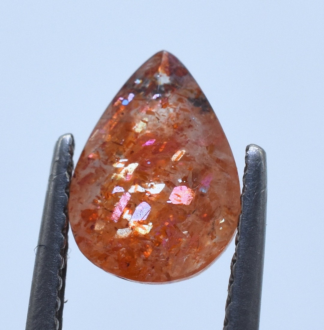 Pink Matrix Natural Multi Flakes Oregon Sunstone 7X9.5 MM 1.77 - Etsy