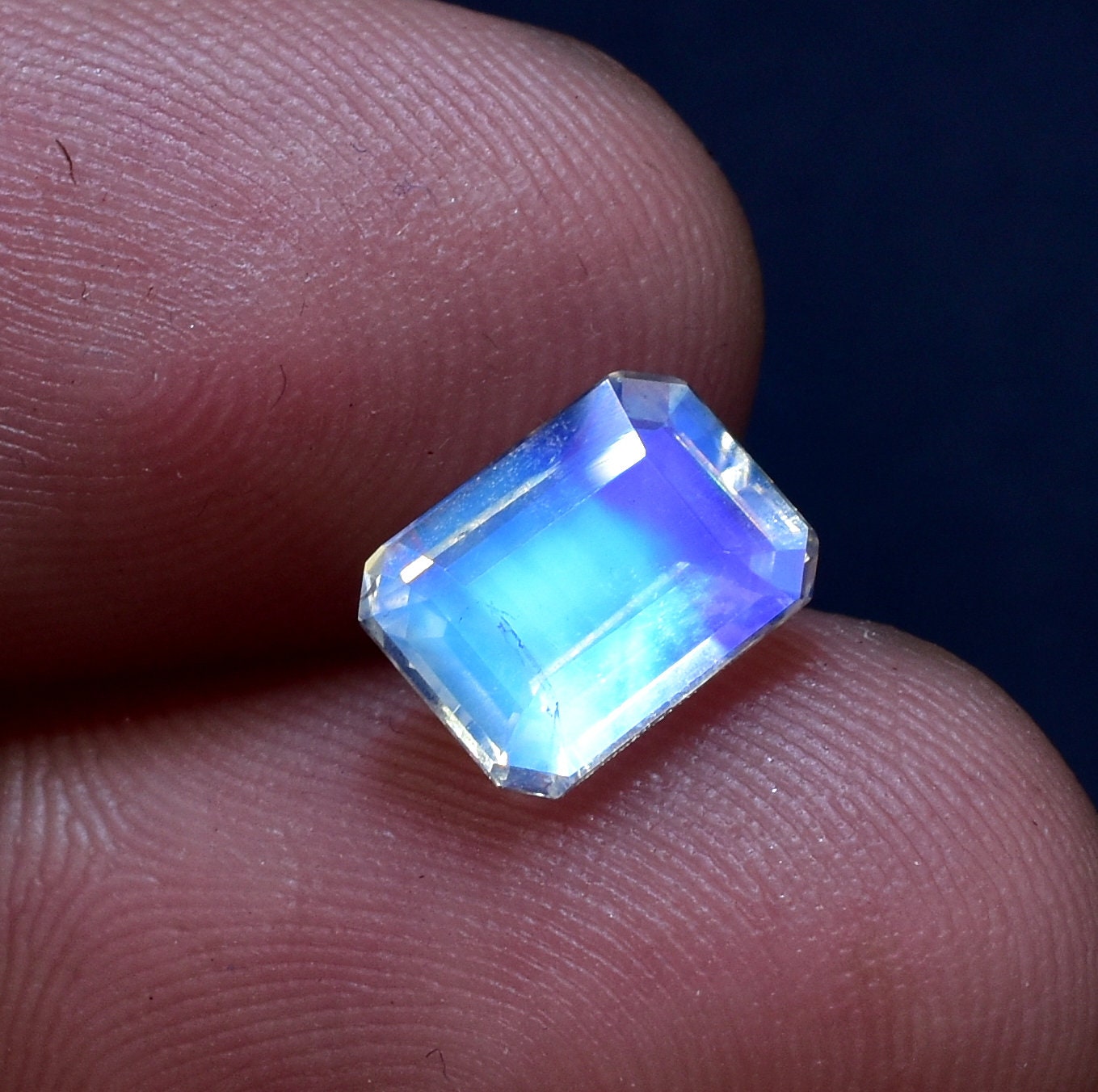 Top Grade Emerald Cut Pure Blue Moonstone 7x9 MM Approx 1.85 | Etsy