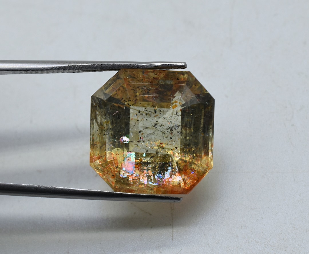 15 MM Big Size CONFETTI SUNSTONE With Multi Flake Sparkling 17.88 ...