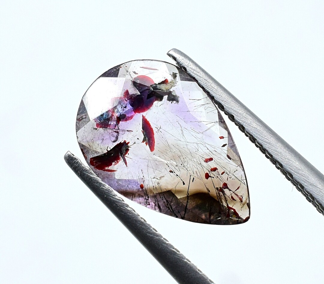 Rare !..SUPER SEVEN..! Gemstone With Amazing 7 Crystals Healing Stone ...