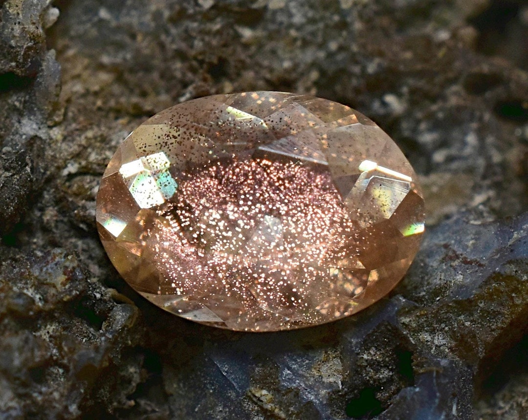 Natural Oregon Sunstone With Beautiful Pink Schiller Effect Sparkling ...