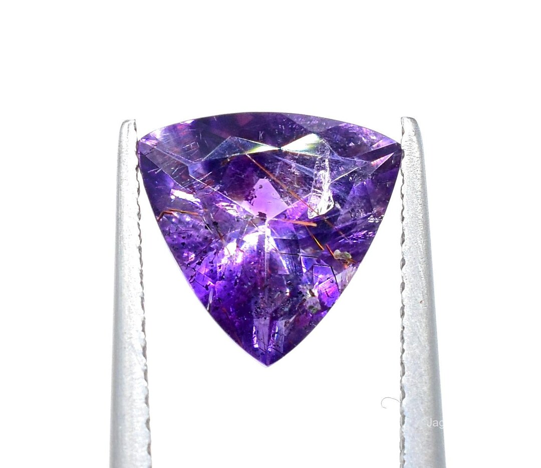 Natural Moroccan Amethyst 9X9 MM Rutilated With Sparkling Hematite ...
