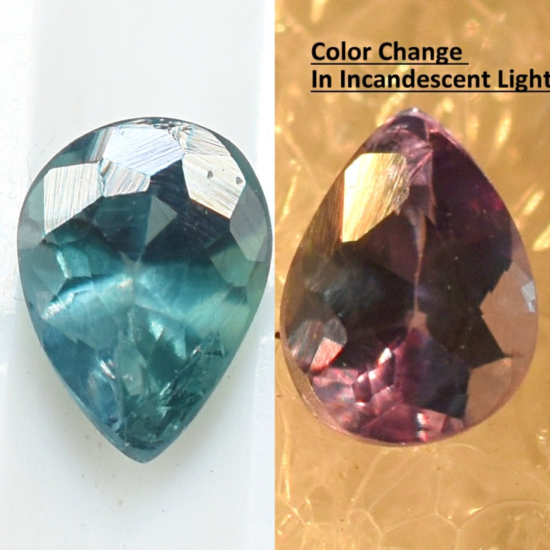 100% Color Change Alexandrite With Amazing Alexandrite Effect 2.6X3.6 ...