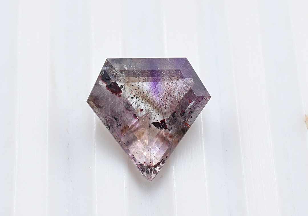 Rare !..SUPER SEVEN..! Gemstone With Amazing 7 Crystals Healing Stone ...