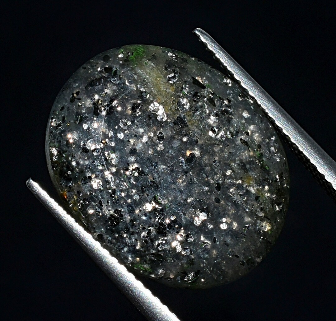 Sparkling Black Sunstone 16X19.8 MM Faceted Loose Gemstone Like Twinkle Stars Natural Black ...