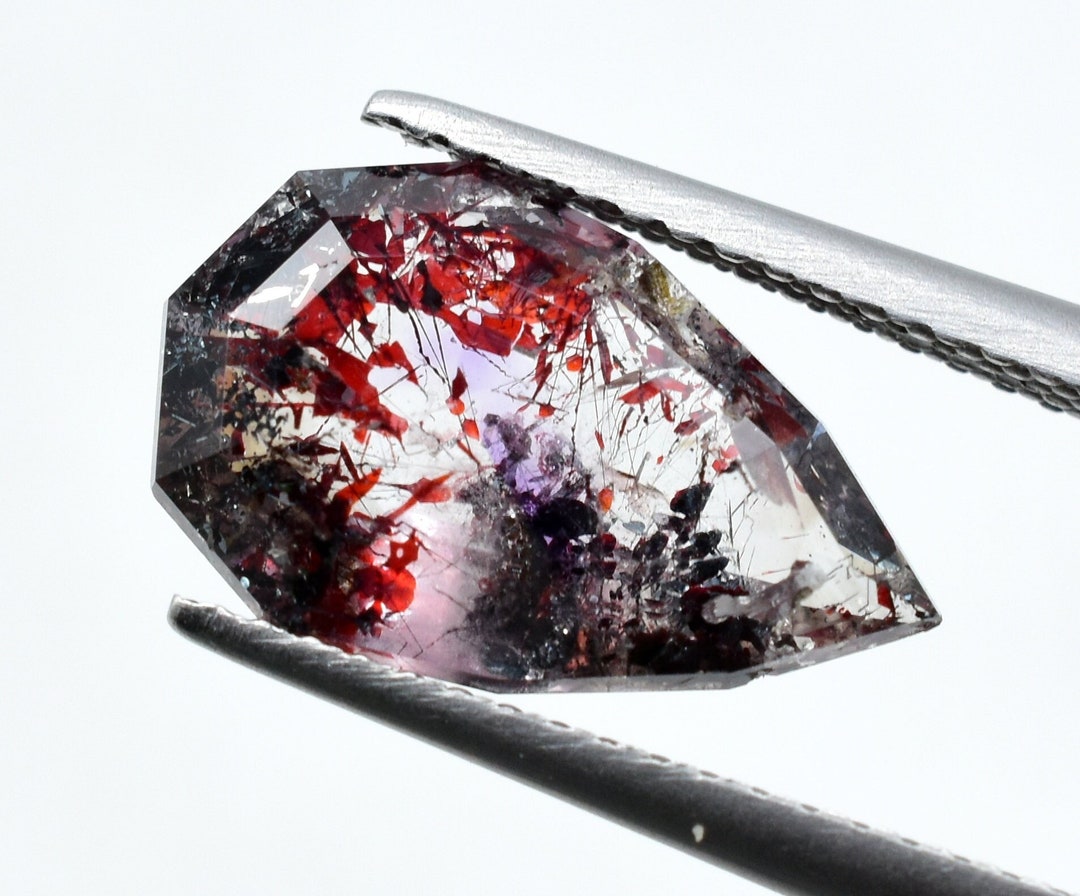 SUPER SEVEN Precision Cut Gemstone With Beautiful 7 Crystals Healing ...