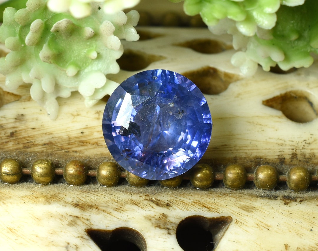 Rare Color Change Blue Sapphire 9.4 MM Round 3.84 Carats Blue Sapphire ...