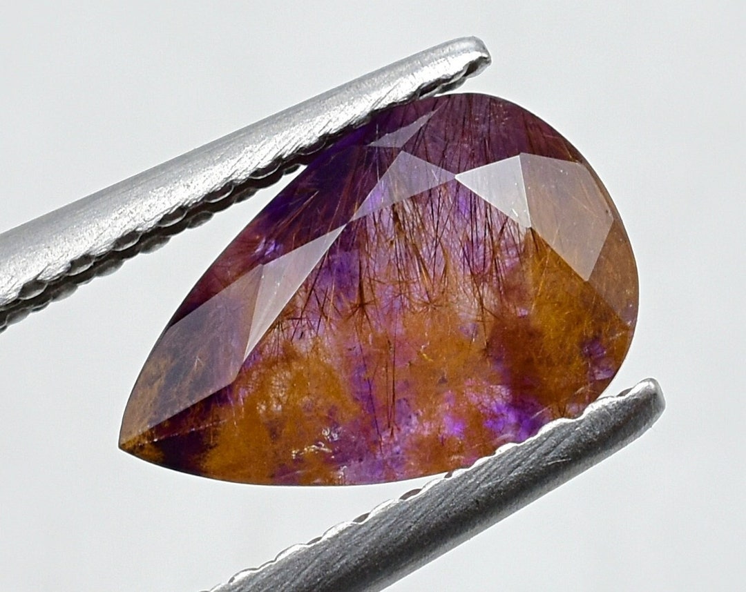 Cacoxenite !..SUPER SEVEN (quartz)..! Faceted Gemstone Healing Stone ...