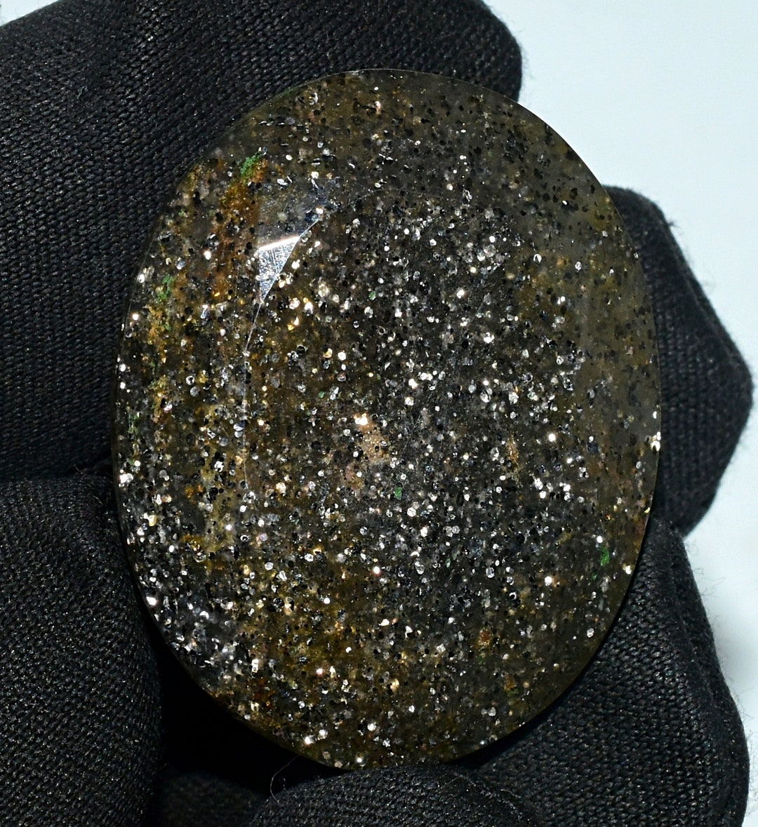 Big Size Black Sunstone Oval Shape Sparkling Loose Gemstone Like Twinkle Stars Black Sunstone ...