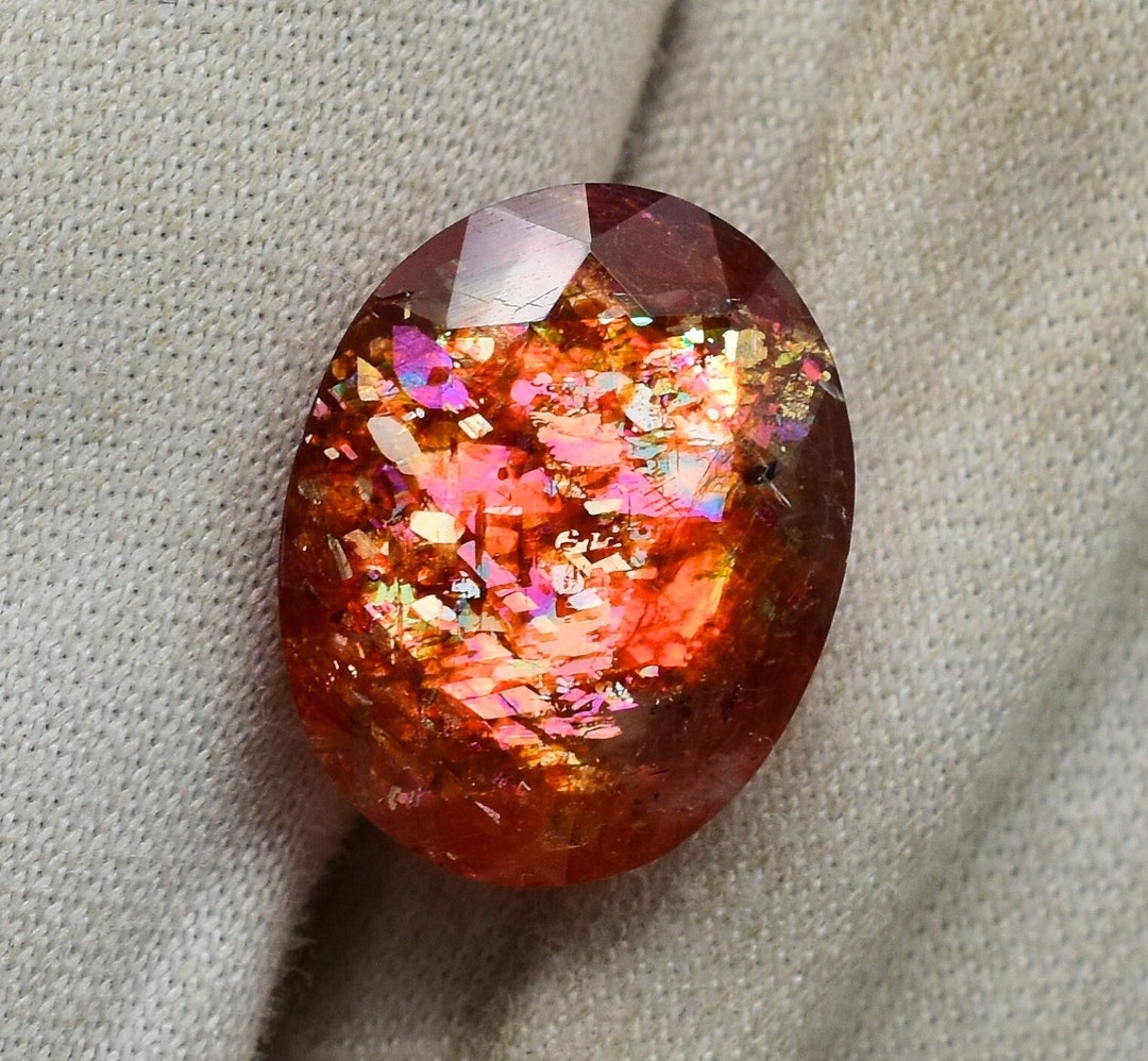 Top End Quality Matrix Multi Flakes Sunstone 9.7X12 MM 3.42 Carats ...