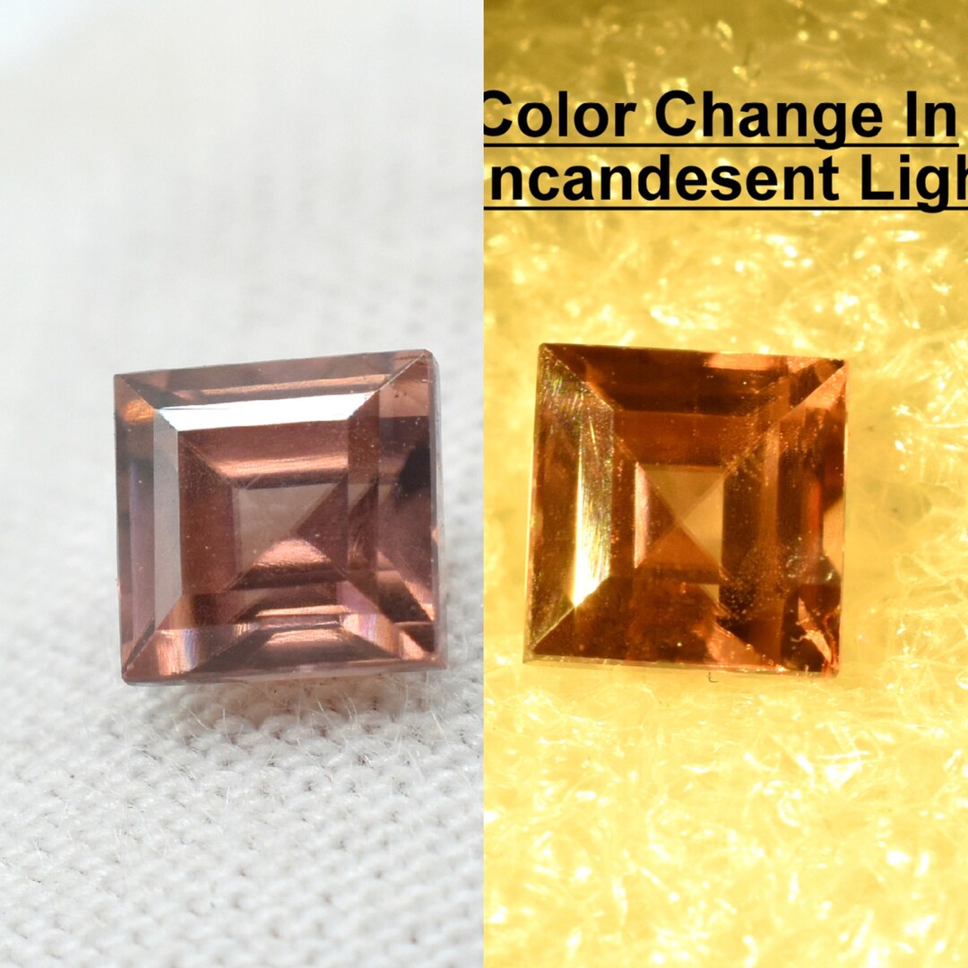 Natural Color Changing Garnet 4X4 MM Square Garnet Color Changes to Red ...