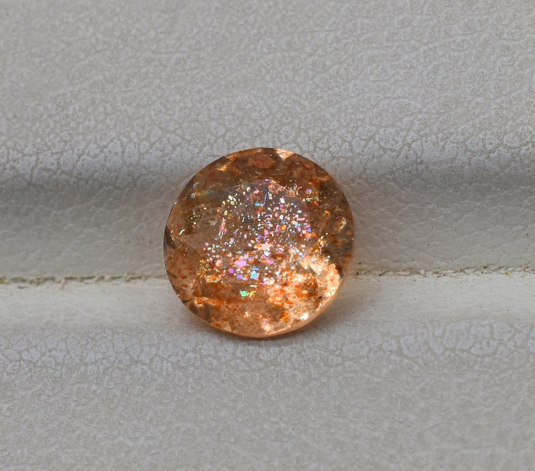 Glitter Fire Natural Multi Flakes Sunstone 8X8 MM 1.34 Carats Filled ...