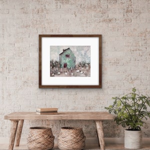 Primitive Barn Print, Modern Farmhouse Wall Decor by Artist,5x7-16x20 ...