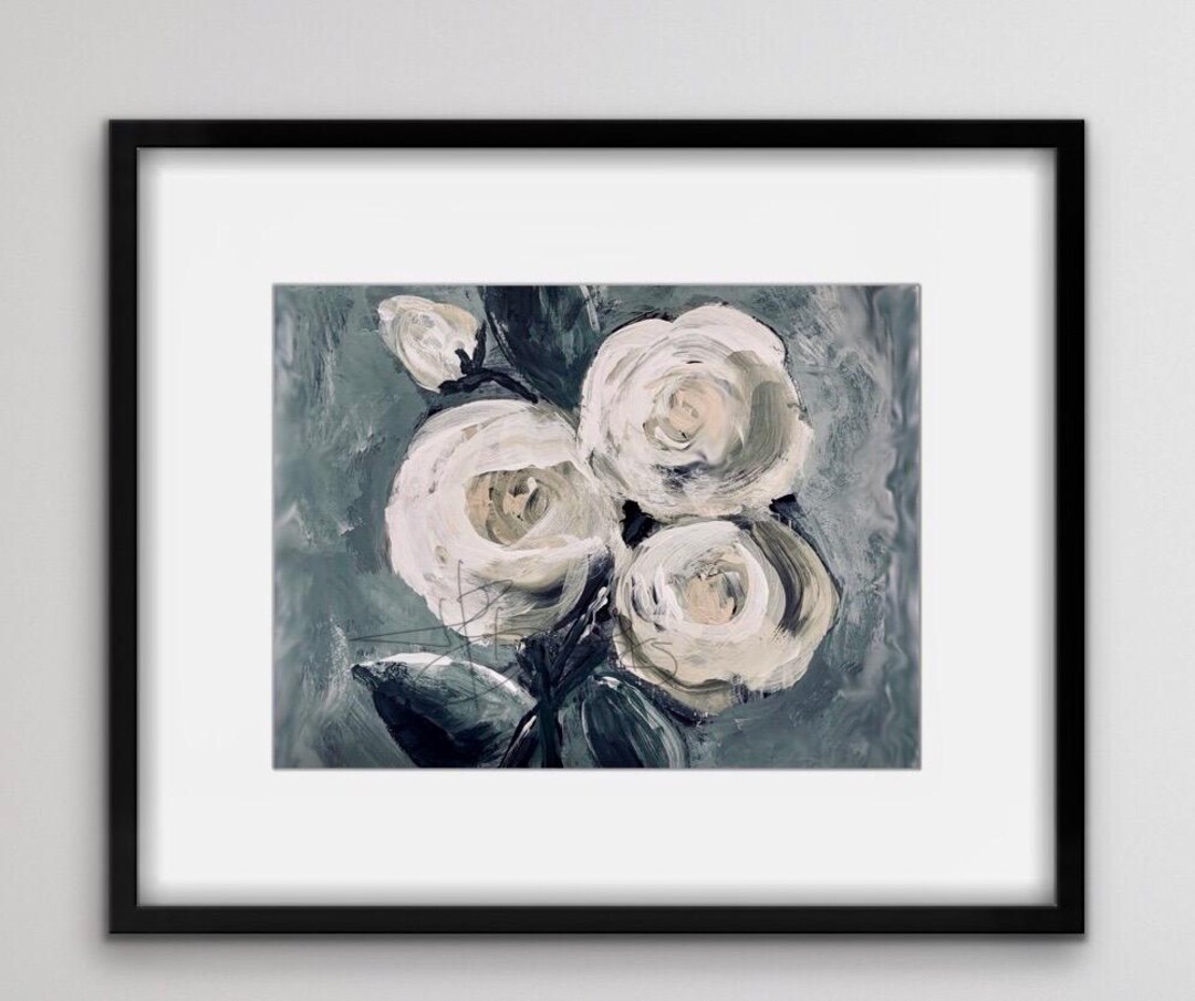 Décoration murale de ferme, impression de roses primitives, art ...