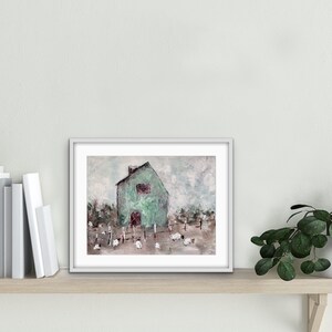 Primitive Barn Print, Modern Farmhouse Wall Decor by Artist,5x7-16x20 ...