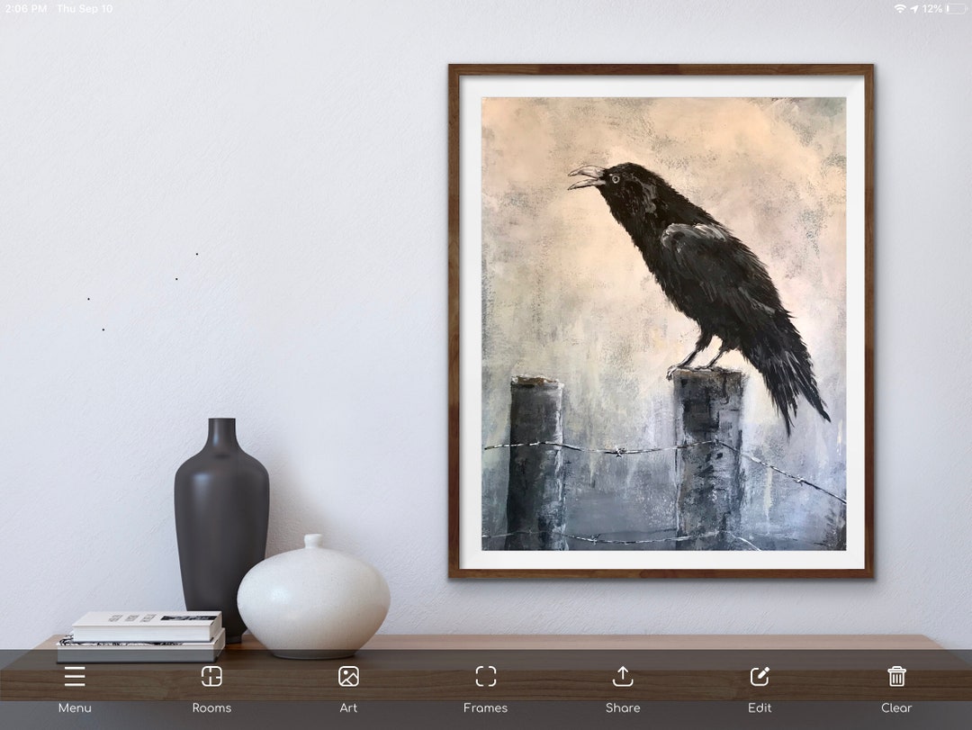 Old Crow Vintage Art Print , Farmhouse Rustic Wall Decor - Etsy