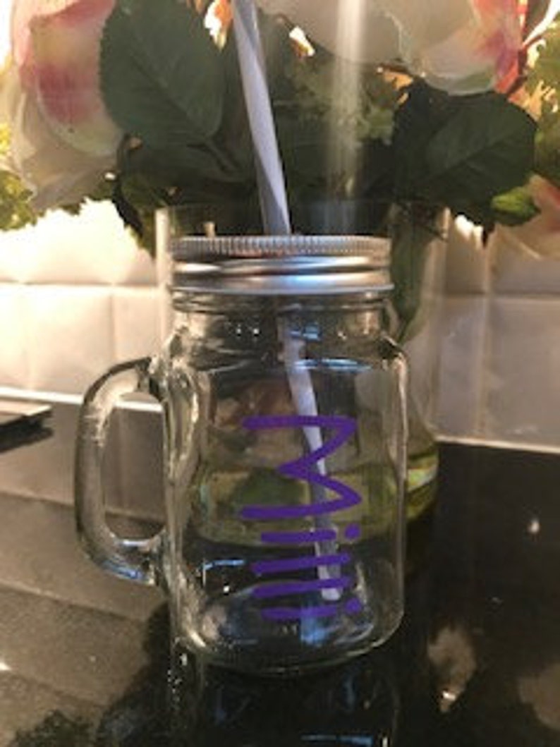 Personalised Mason Jars With Straws - Etsy UK