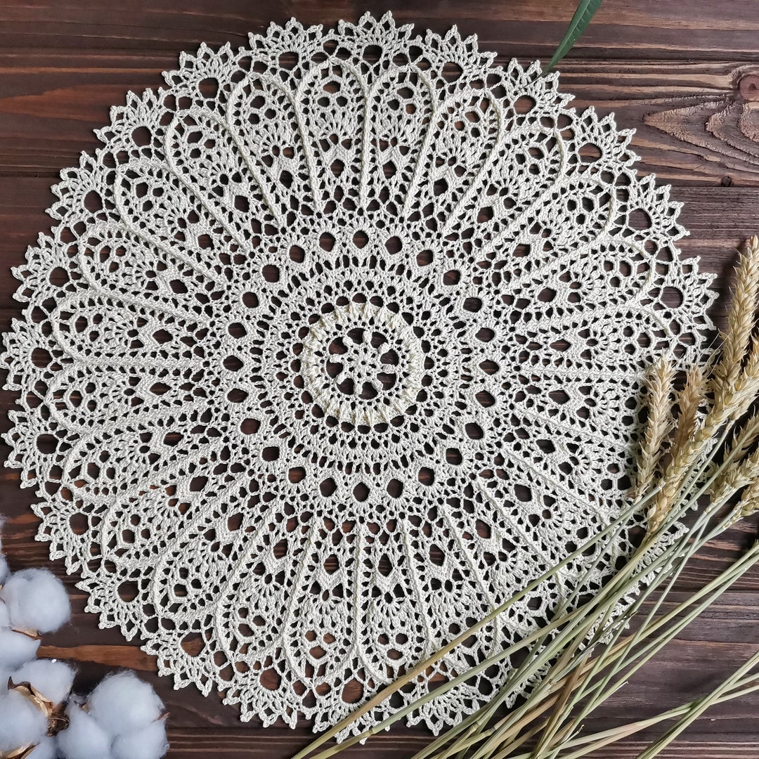 Crochet Lace Table Doily: Large Cotton Centerpiece, Made to Order - Etsy