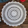 Beautiful Modern Doily With Textured Elements, Hand Crocheted Yellow ...