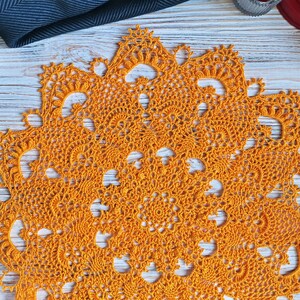 Beautiful Modern Doily With Textured Elements, Hand Crocheted Yellow ...