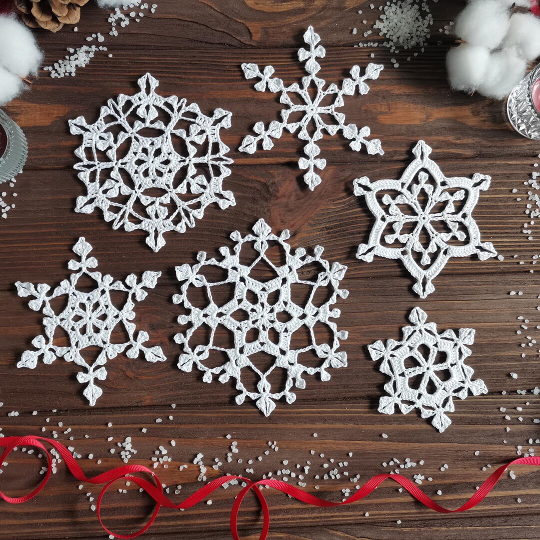 Set of 6 Crochet Snowflakes (made to Order), Pet Safe Ornaments ...