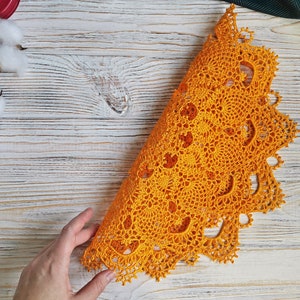 Beautiful Modern Doily With Textured Elements, Hand Crocheted Yellow ...