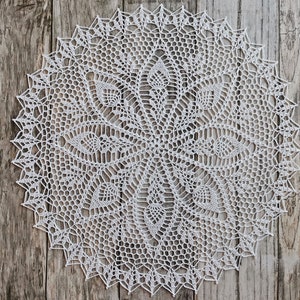 Large white doily with floral motifs Gift for best friend | Etsy