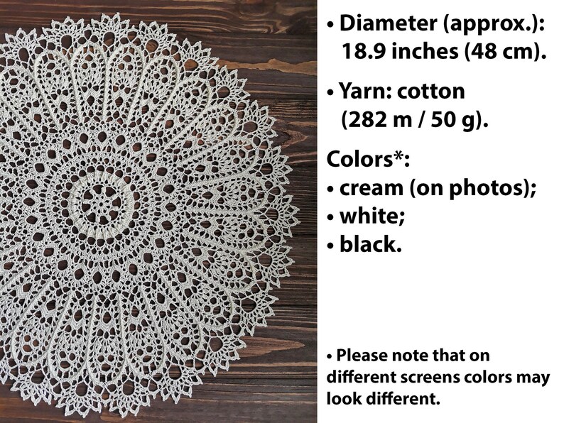 MADE TO ORDER Gorgeous Lace Table Centerpiece Large Doily for - Etsy