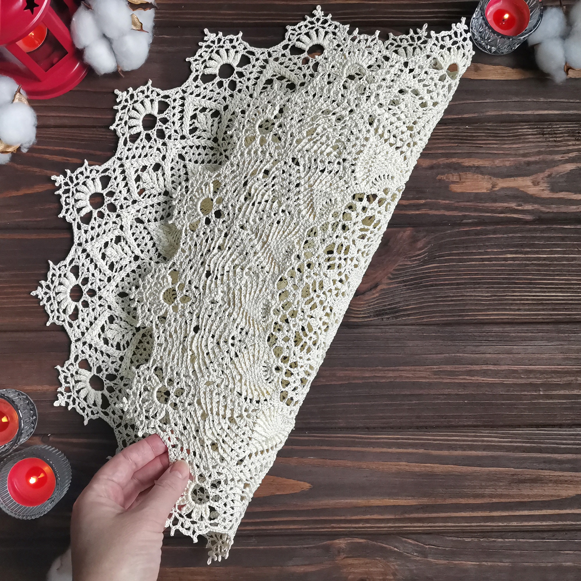 18.9" (48 Cm) Large Textured Circle Doily Centerpiece, Made to Order - Etsy