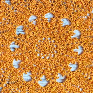 Beautiful Modern Doily With Textured Elements, Hand Crocheted Yellow ...