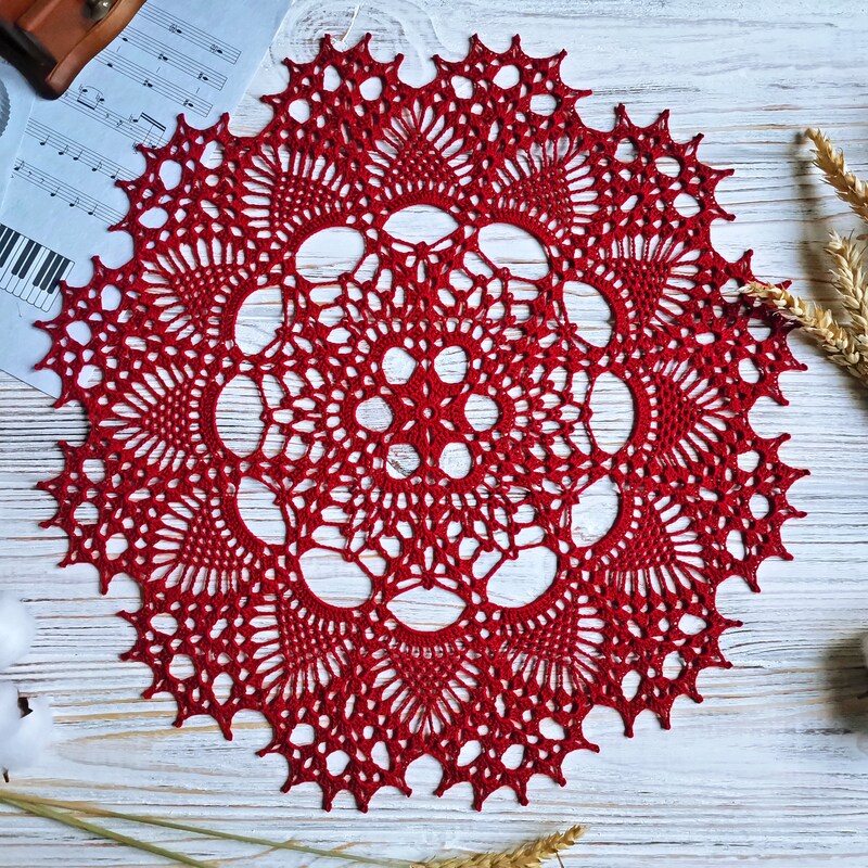 Red Doilies - Etsy