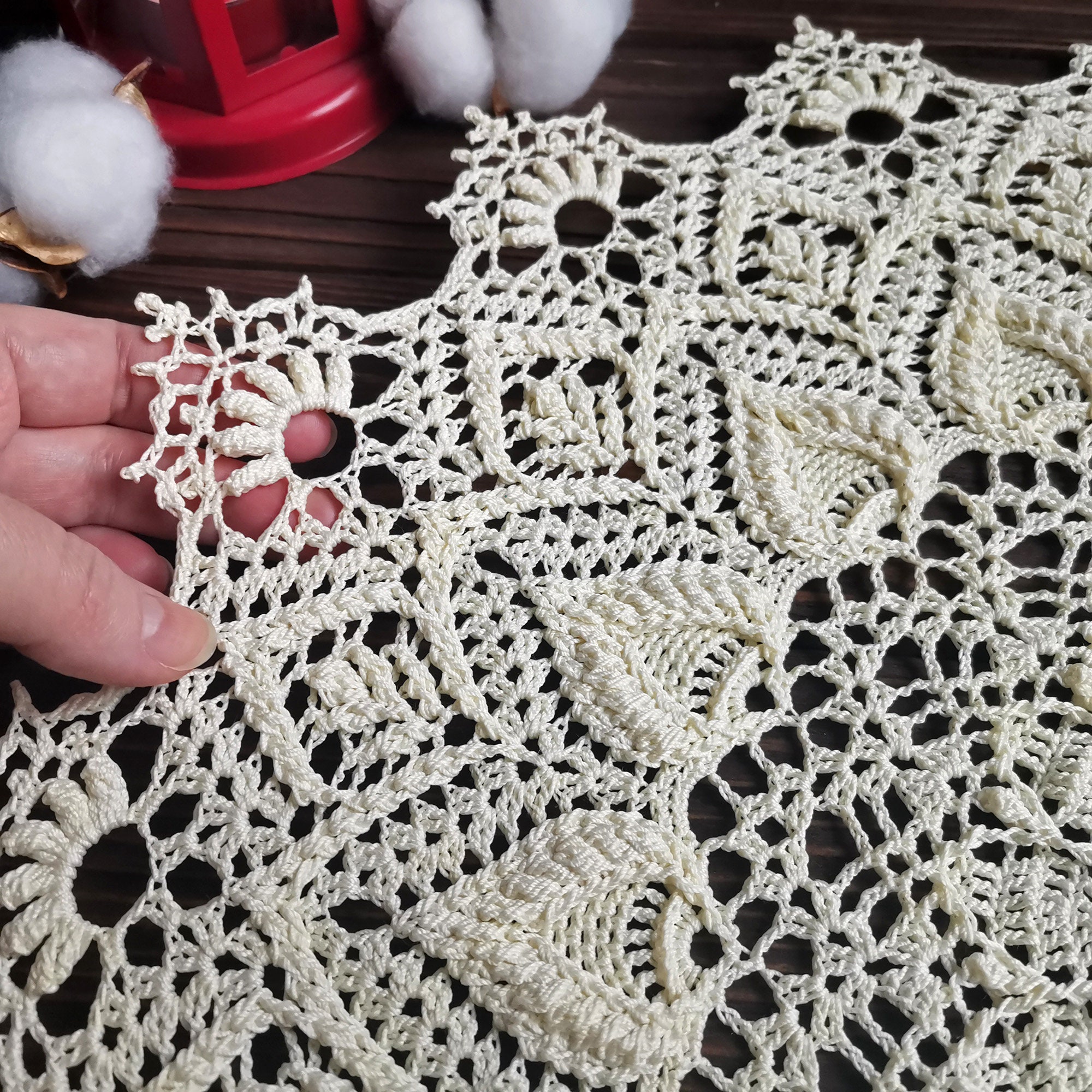 18.9" (48 Cm) Large Textured Circle Doily Centerpiece, Made to Order - Etsy
