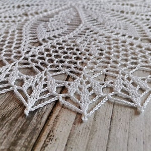 Large white doily with floral motifs Gift for best friend | Etsy