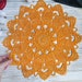 Beautiful Modern Doily With Textured Elements, Hand Crocheted Yellow ...