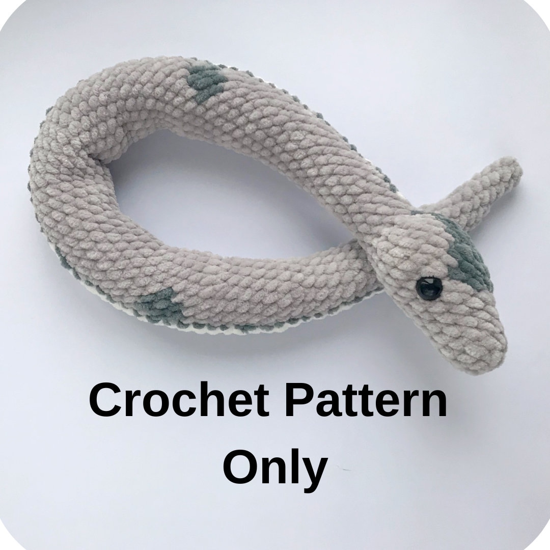 Crochet Pattern Gray Ball Python Snake Plush - Etsy