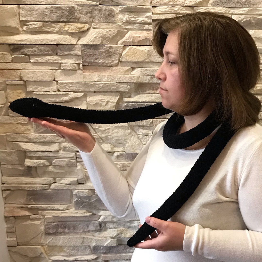 Anaconda Black Snake Scarf Decor for Halloween Costume, Black Animal ...