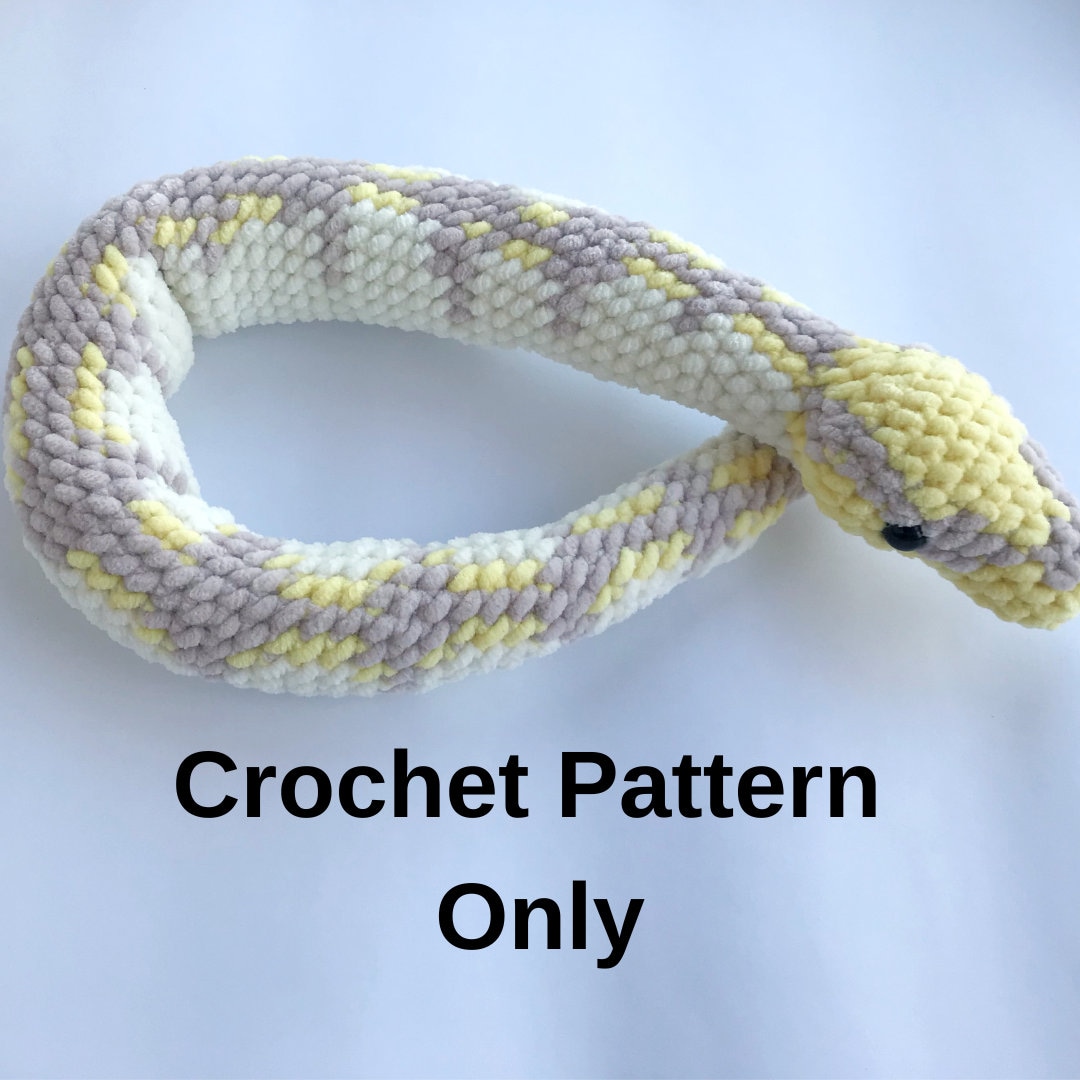 Crochet Pattern Digital White Ball Python Snake Plush Toy - Etsy