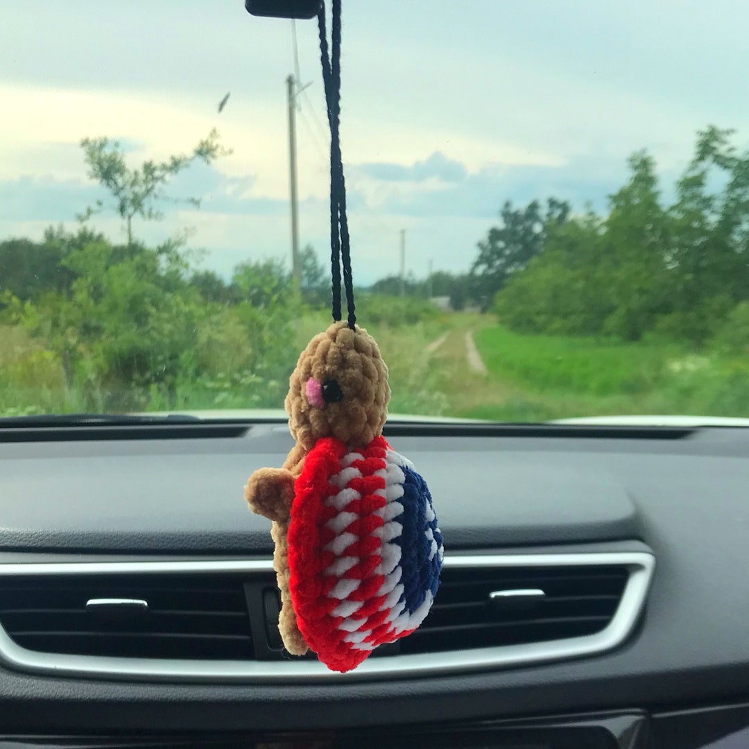 American Flag Turtle Plush Car Rear View Mirror Accessories, Custom ...