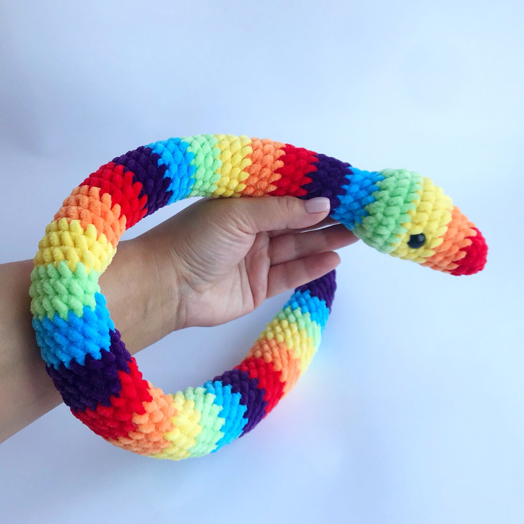 RAINBOW Snake Plush , Cute Snake Rainbow Interior - Etsy