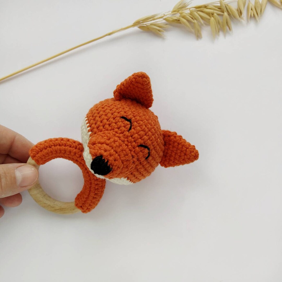 Fox Baby Rattle for Expecting Mom Gift Forest Animal Shower Baby Gift ...