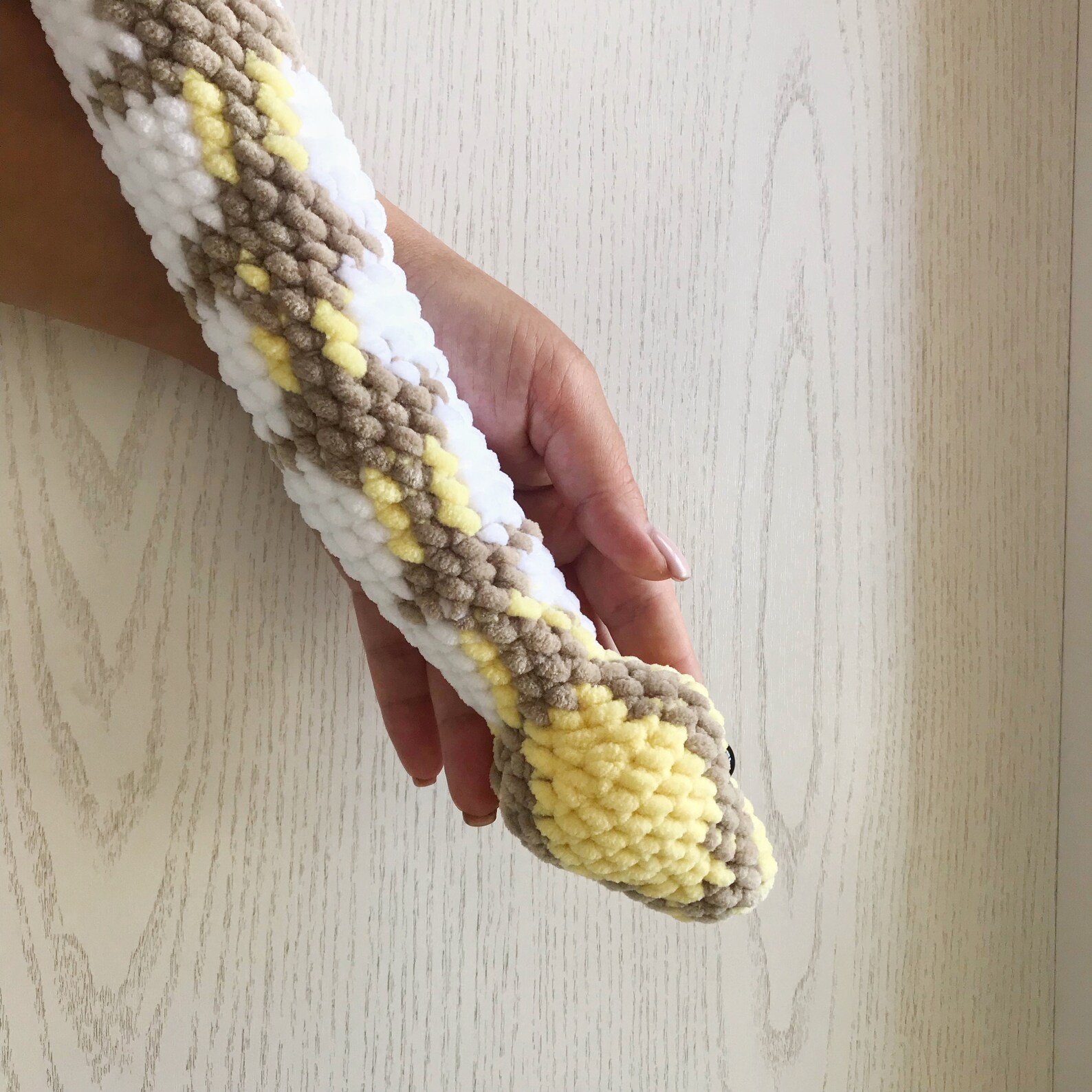 White Ball Python Snake Plush , Stuffed Reptile Lovers Gift, Cute Snake ...